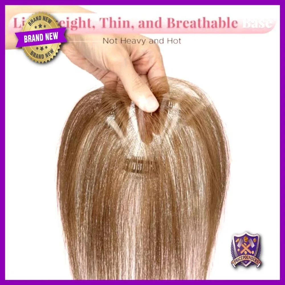 Accessories | Human Hair Topper With Curtain Bangs Lightweight Silk ...